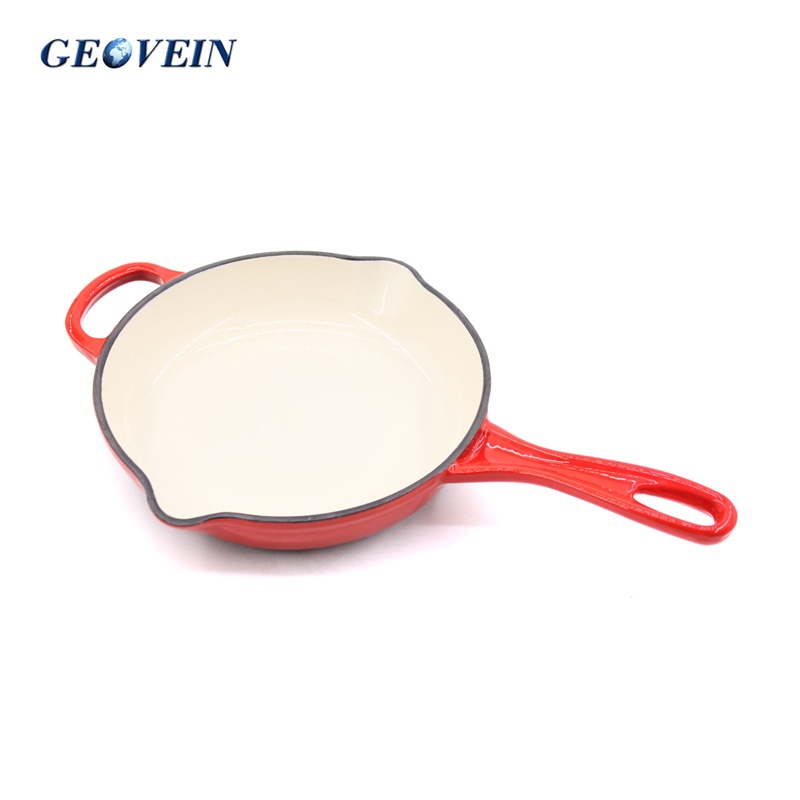 9 Inch Red Frying Pan | Enameled Cast Iron Frying Pan Skillet | Factory ...