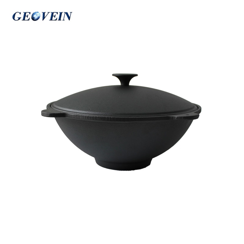 cast iron Russian cauldron kazan pot with lid | Factory Supplier - Geovein