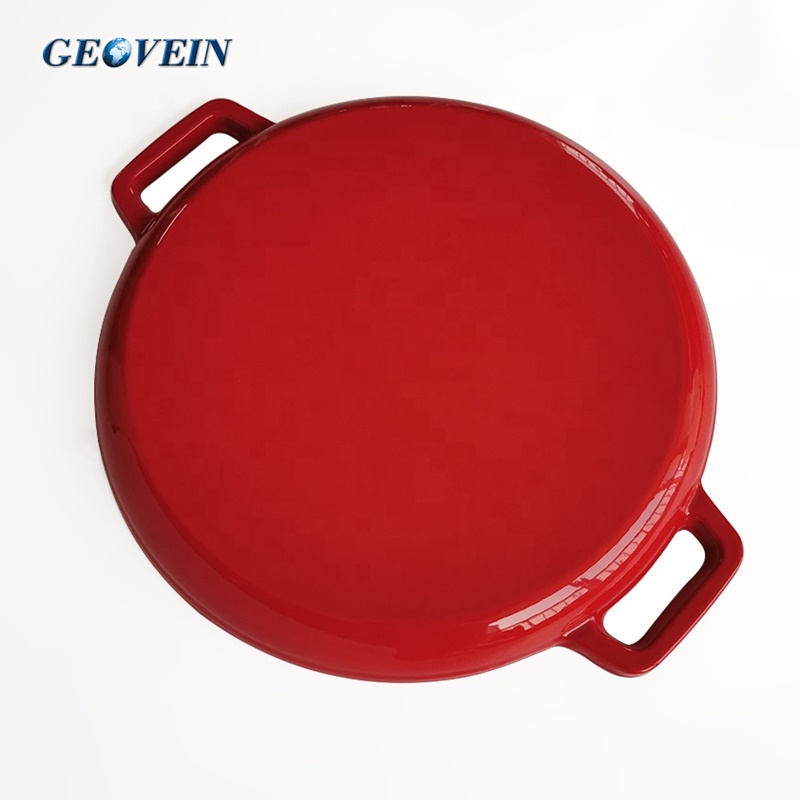 Multi Use Cast Iron enamel cast iron non stick pizza pan with two ...