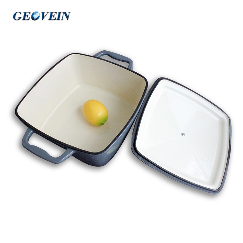 Square Dutch Oven | Enameled Cast Iron Dutch Oven Gray | Factory ...
